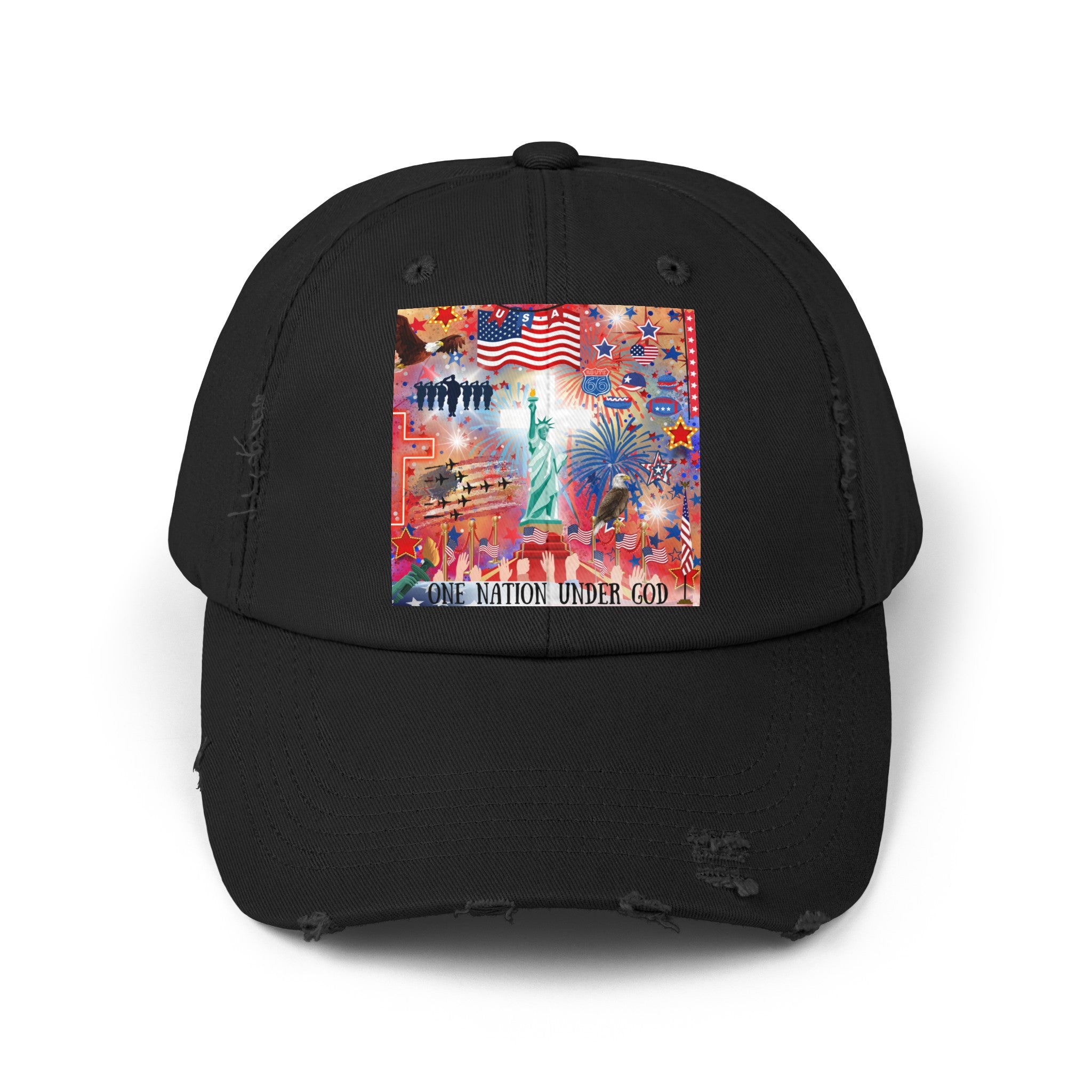 One Nation Under God Unisex Distressed Cap – Soulshine Designs Co